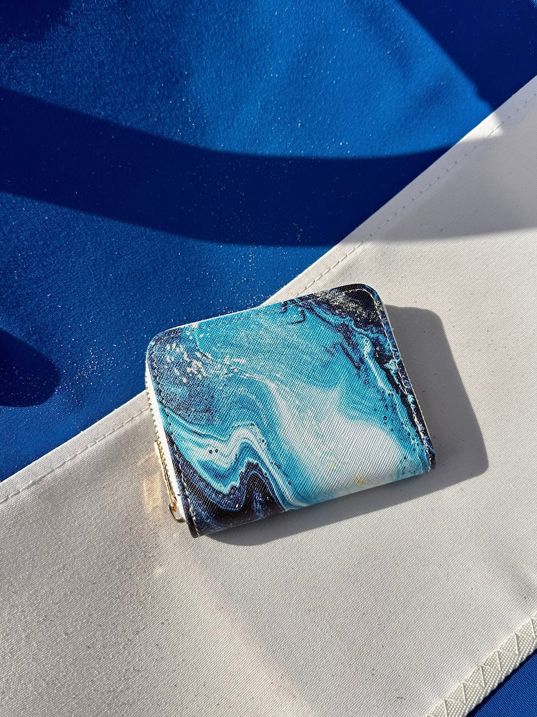 Blue Marble Sea Small Wallet With Card and Coin Slots - Etsy