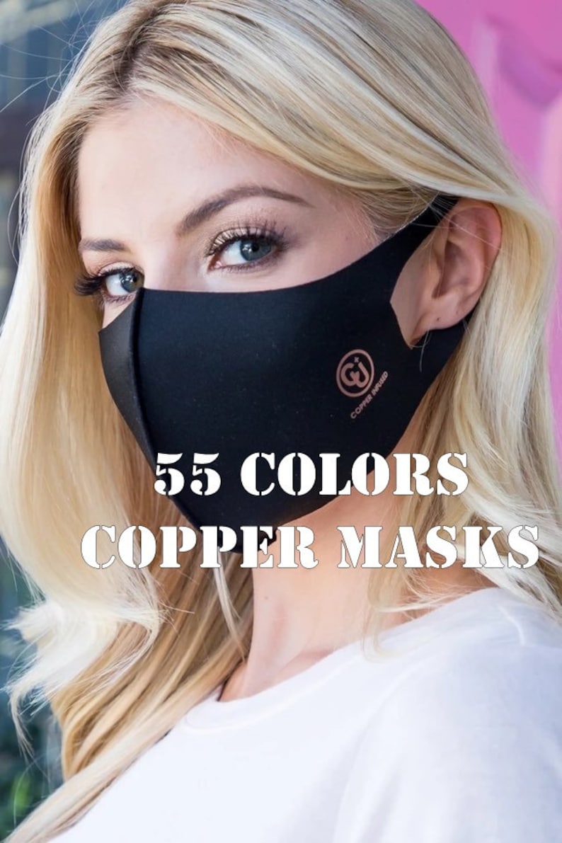 3D COPPER INFUSED Reusable face Mask/ 40 Color Options/ | Etsy