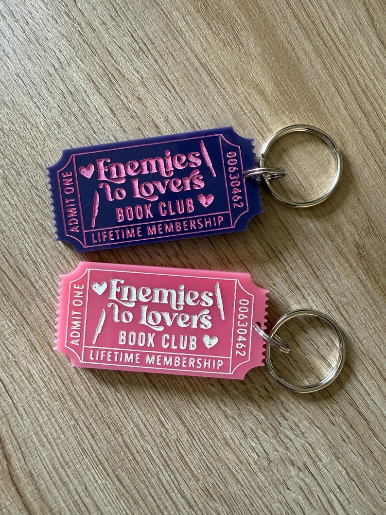 Book Trope Ticket Keychain - Etsy