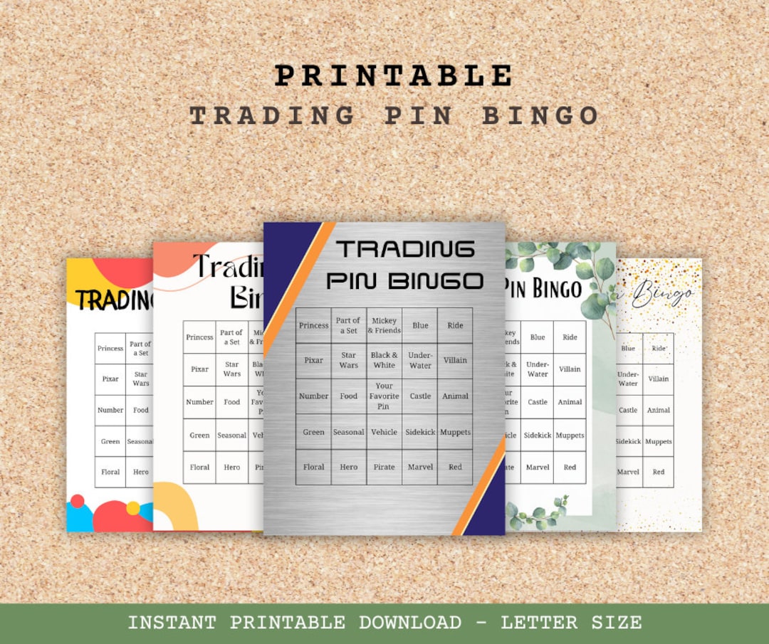 Pin Trading Bingo | Multiple Designs | Family Games | Happiest Place on ...
