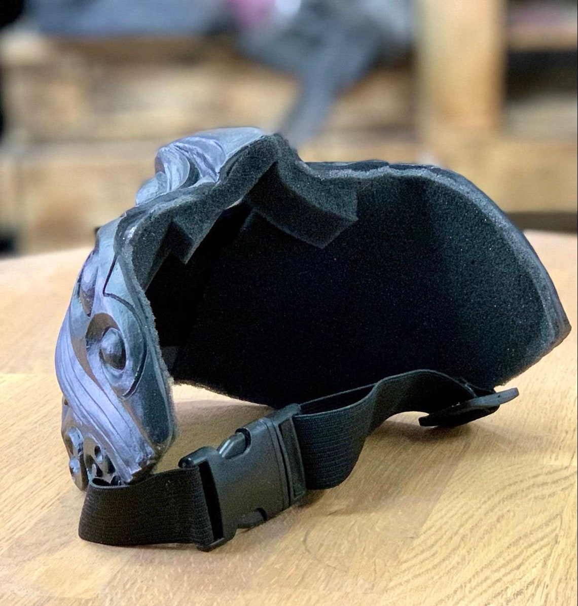 Samurai Oni Mempo Mask - Half Face Japanese Demon Armor - Handcrafted ...