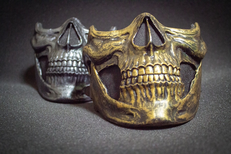 Gold Mask Human Skull Half Skull Mask | Etsy
