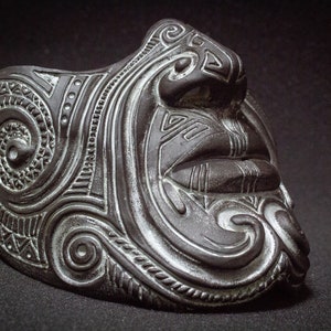 Silver Maori Mask Samurai Mask Face Tattoo Half Face Mask - Etsy