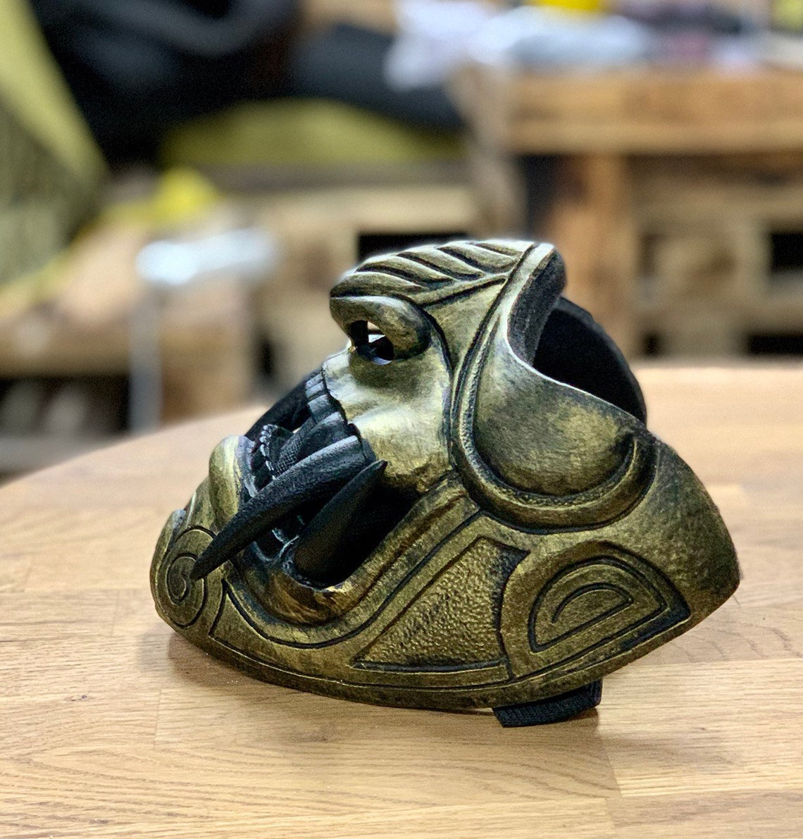 Half Face Gold Demon Assassin Ronin Samurai Mask Cool Baddass - Etsy