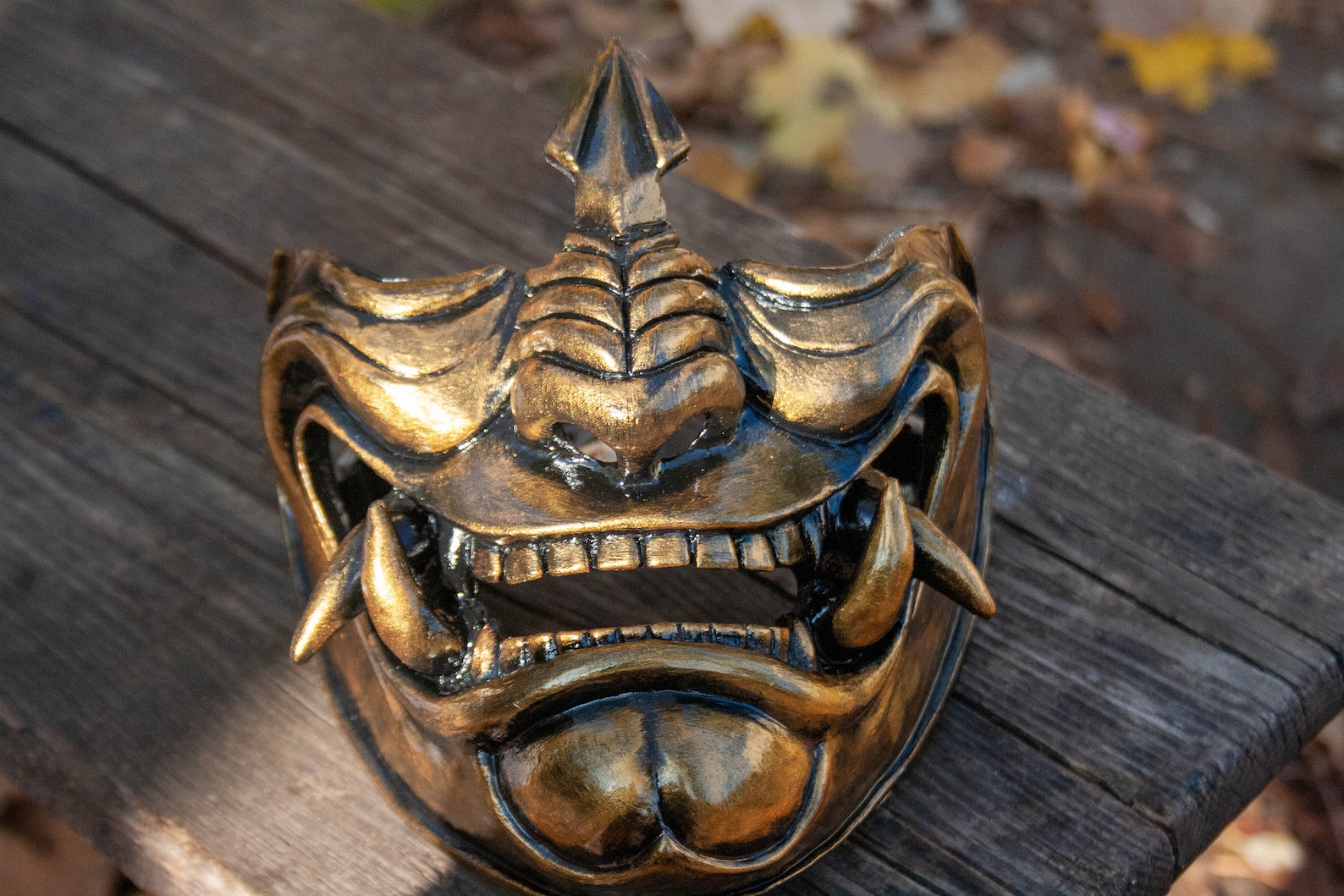 Mask GOLD Samurai.Half Mask Samurai Armor Cosplay Kabuki | Etsy