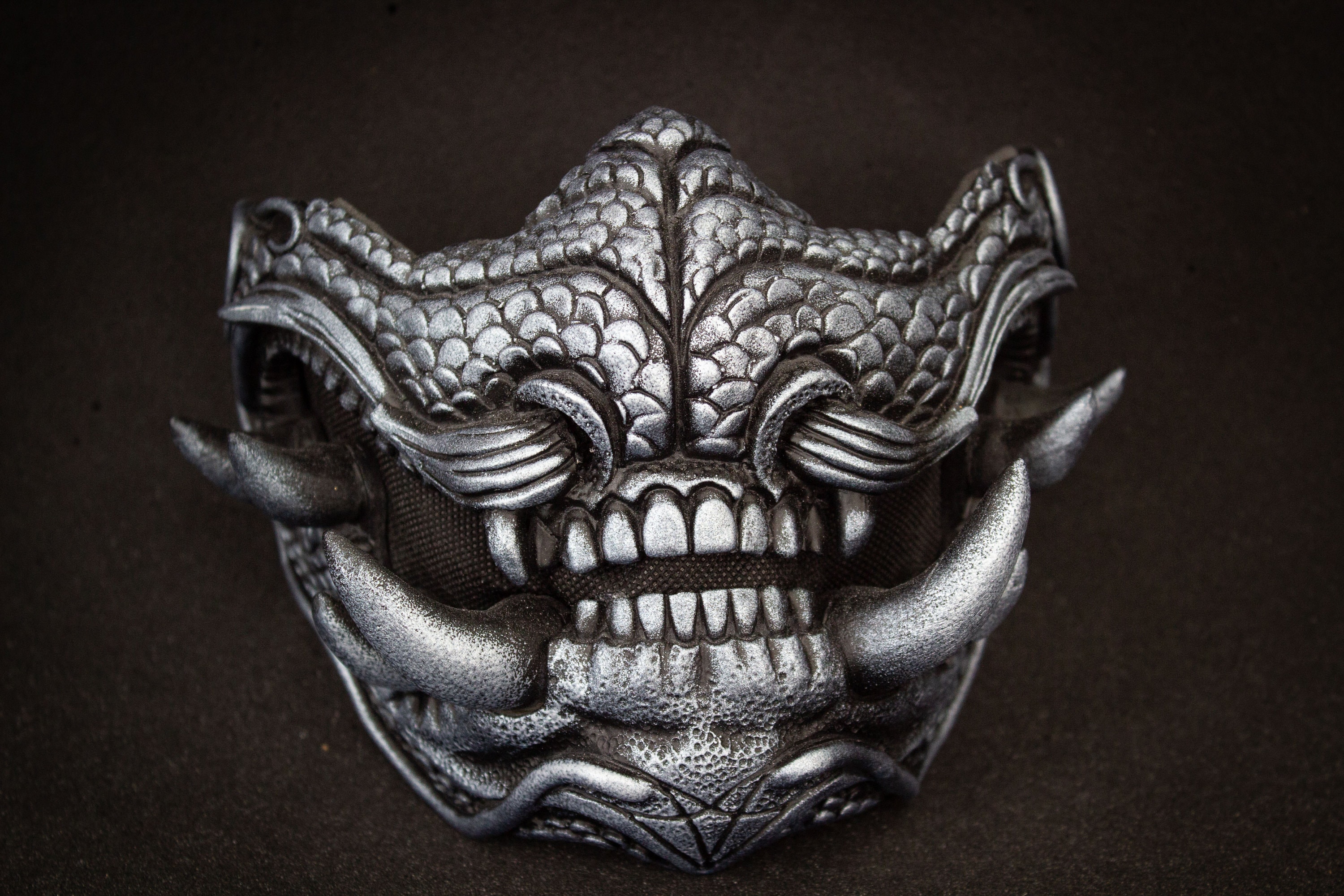 Silver Dragon Yakuza. Samurai Mask. Silver | Etsy