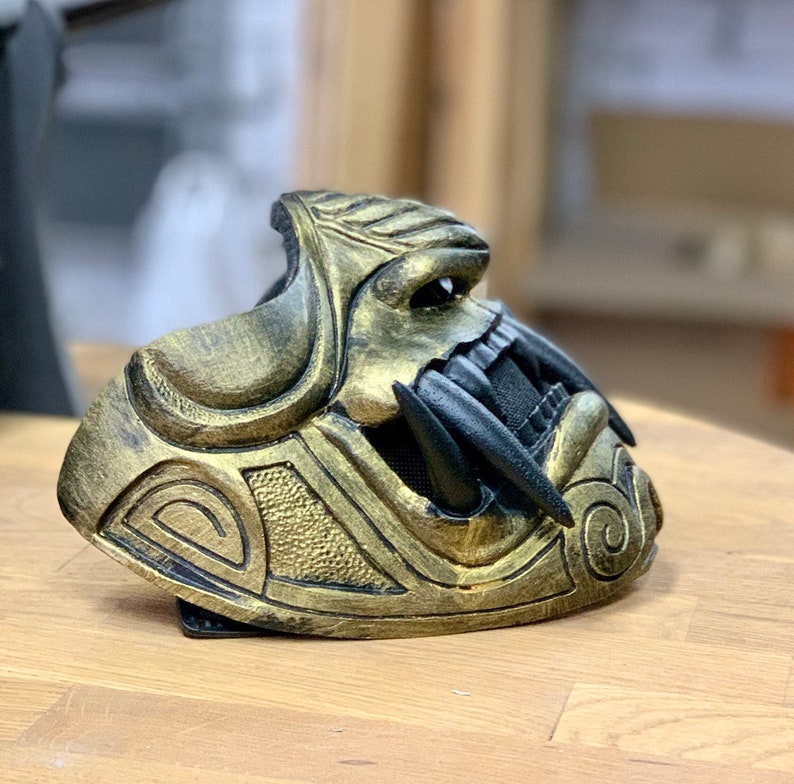 Half Face Gold Demon Assassin Ronin Samurai Mask Cool Baddass | Etsy