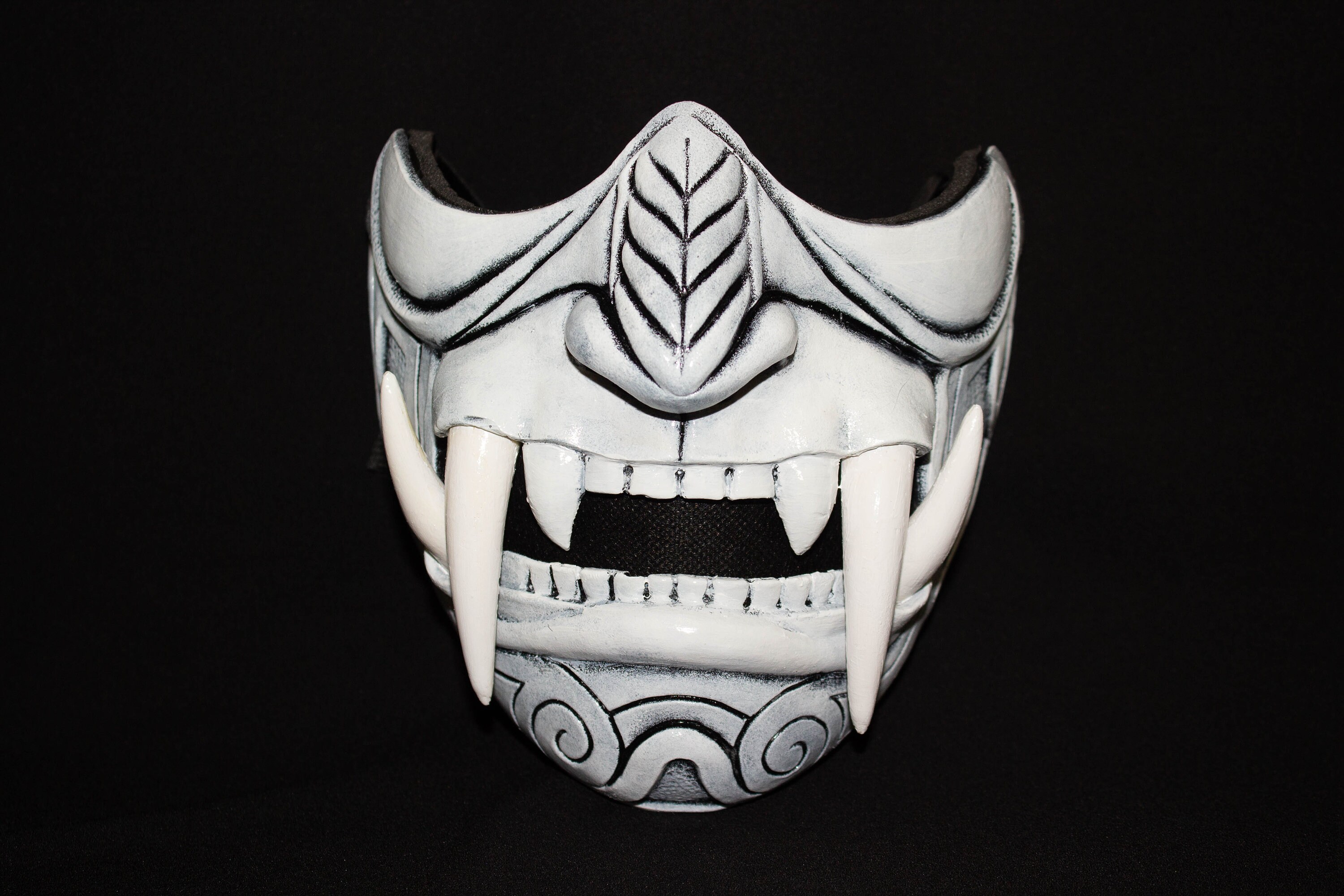 Half Face White Demon Assassin Ronin Samurai Mask Cool | Etsy
