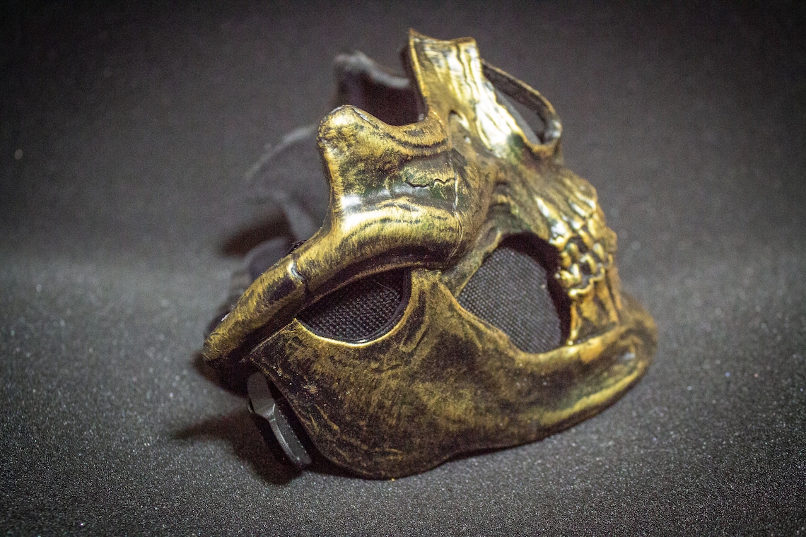 Gold Mask Human Skull Half Skull Mask | Etsy