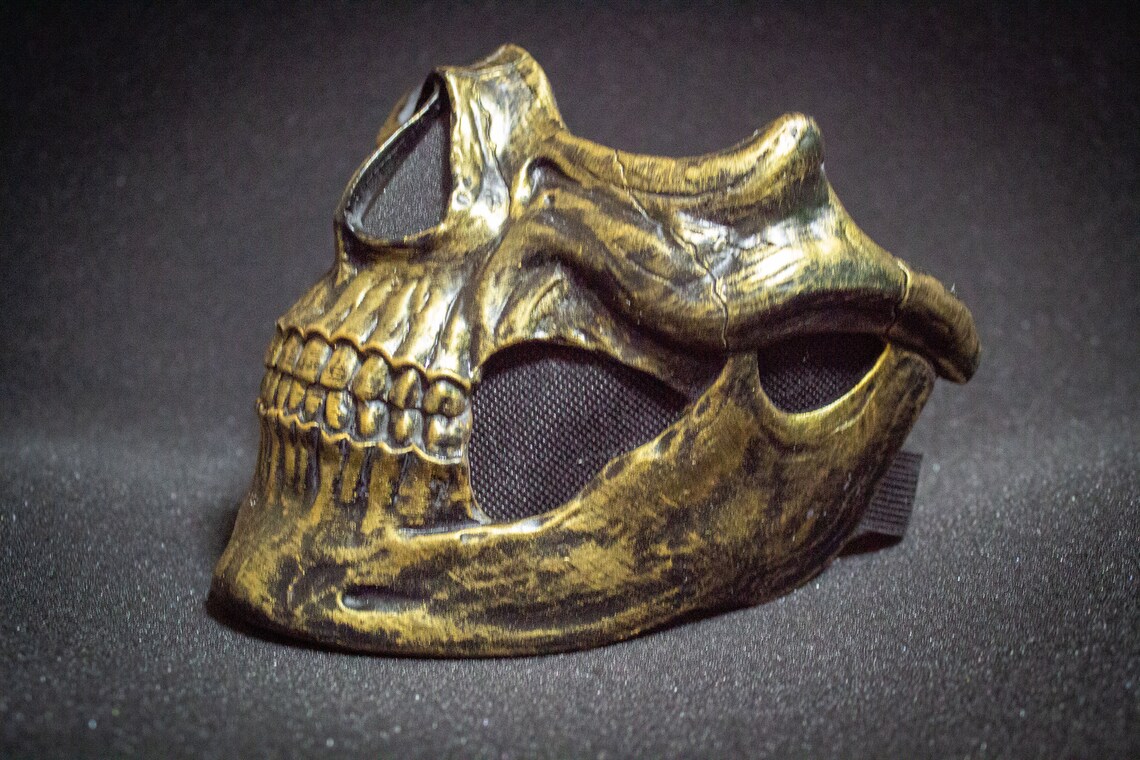 Gold Mask Human Skull Half Skull Mask | Etsy