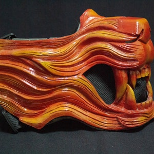 Fiery Wolf Oni Berserk Menpo Mask Samurai Fenrir - Etsy