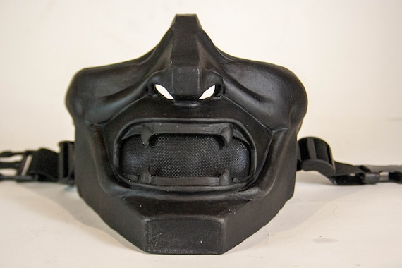 Half Face the black Assassin Ronin Samurai Mask Cool Baddass Demon Oni ...