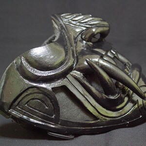 Half Face Graphite Demon Assassin Ronin Samurai Mask, Cool Baddass ...