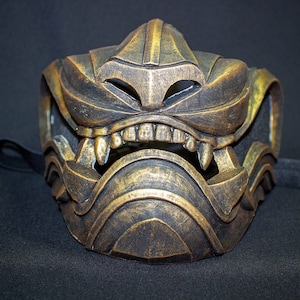 Lion Oni Mask Half Face Samurai Armor - Etsy