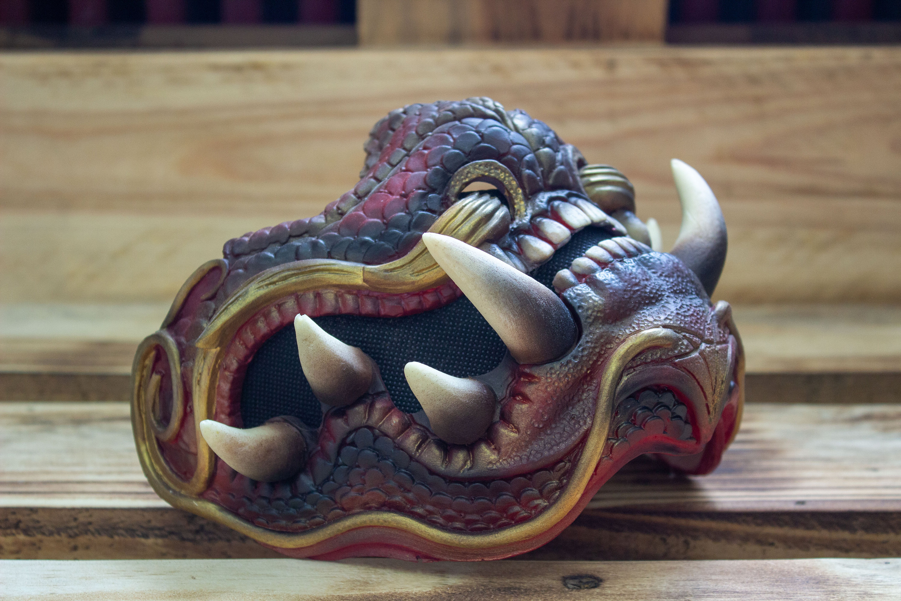 Mask Dragon Sakura Blossom Samurai Mask Ghost Killer and Smoky - Etsy