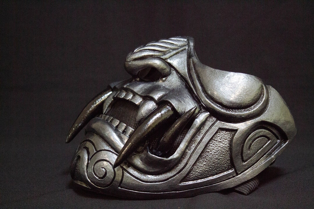 Half Face Graphite Demon Assassin Ronin Samurai Mask, Cool Baddass ...