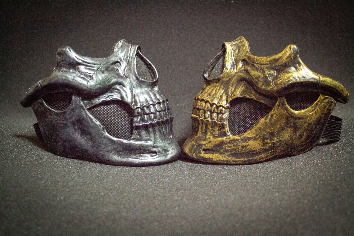 Gold Mask Human Skull Half Skull Mask | Etsy