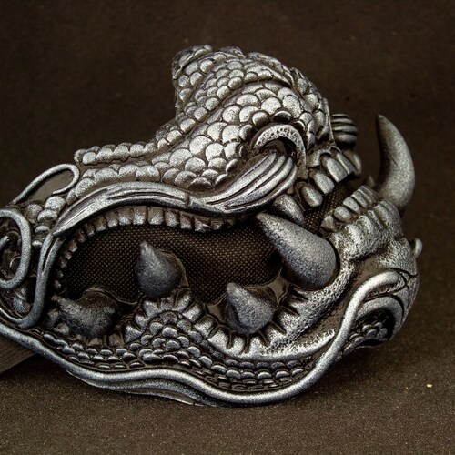 Silver Dragon Yakuza. Samurai Mask. Silver - Etsy
