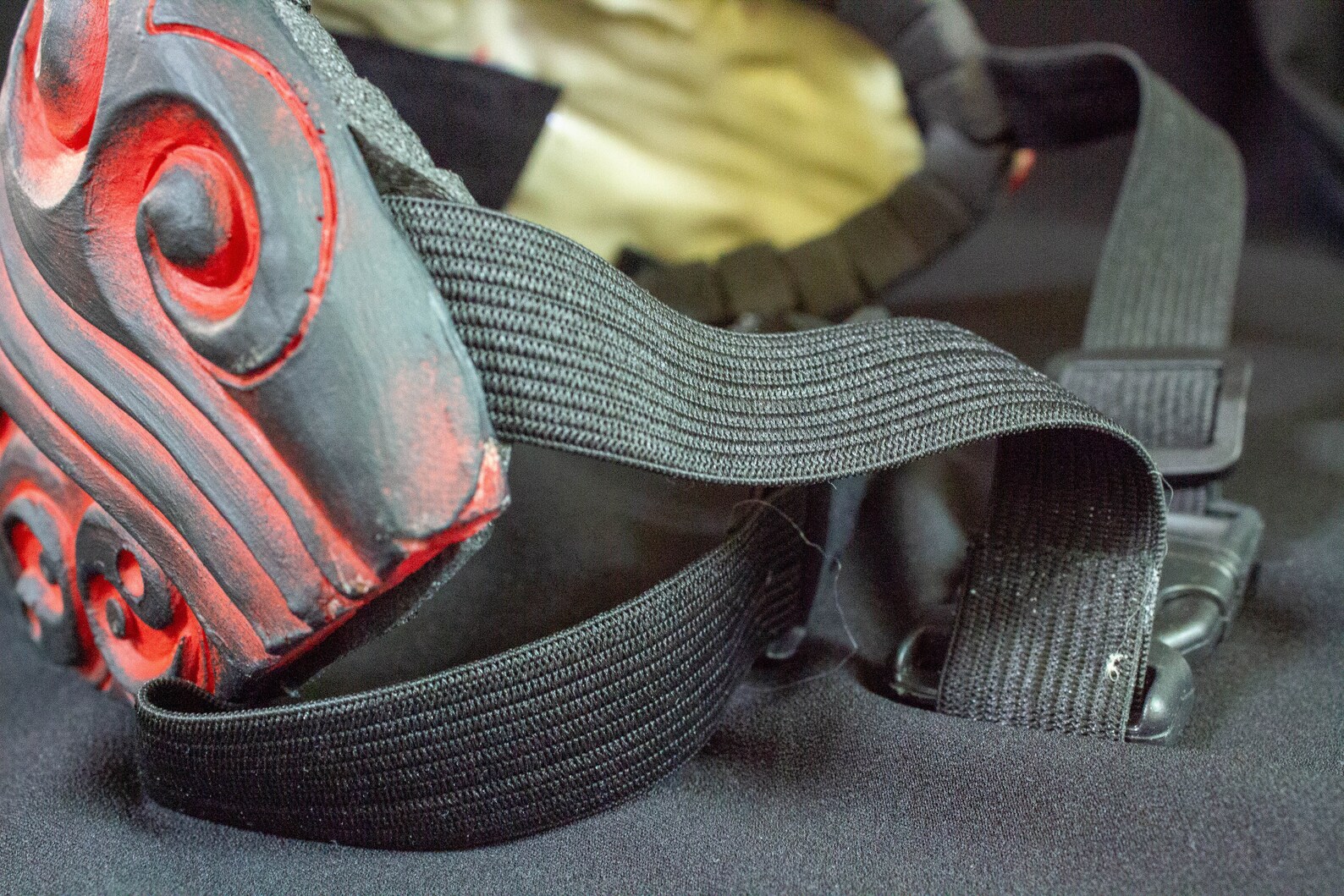 Red Black Demon Half Face Samurai Mask Oni Mempo Armor - Etsy