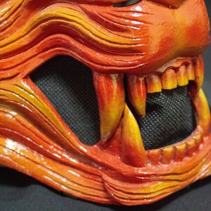 Fiery Wolf Oni Berserk Menpo Mask Samurai Fenrir - Etsy