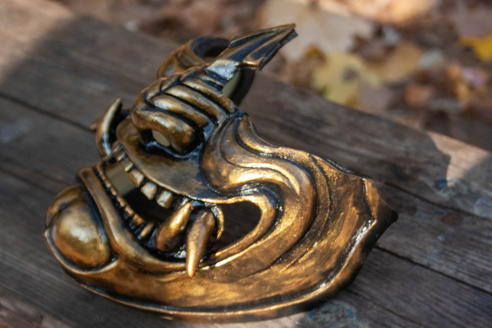 Mask GOLD Samurai.Half Mask Samurai Armor Cosplay Kabuki | Etsy