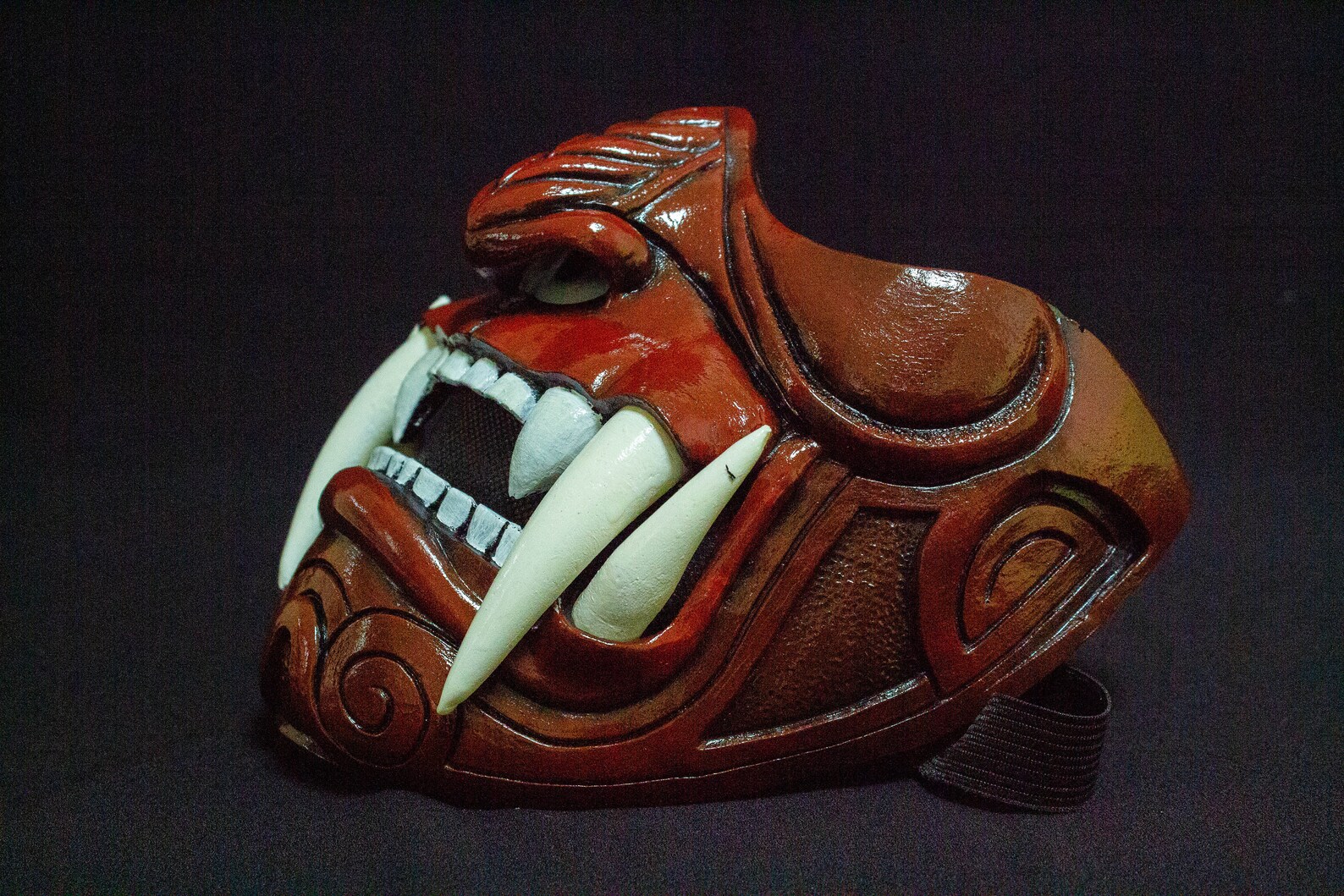 Half Face Red Demon Assassin Ronin Samurai Mask Cool Baddass | Etsy