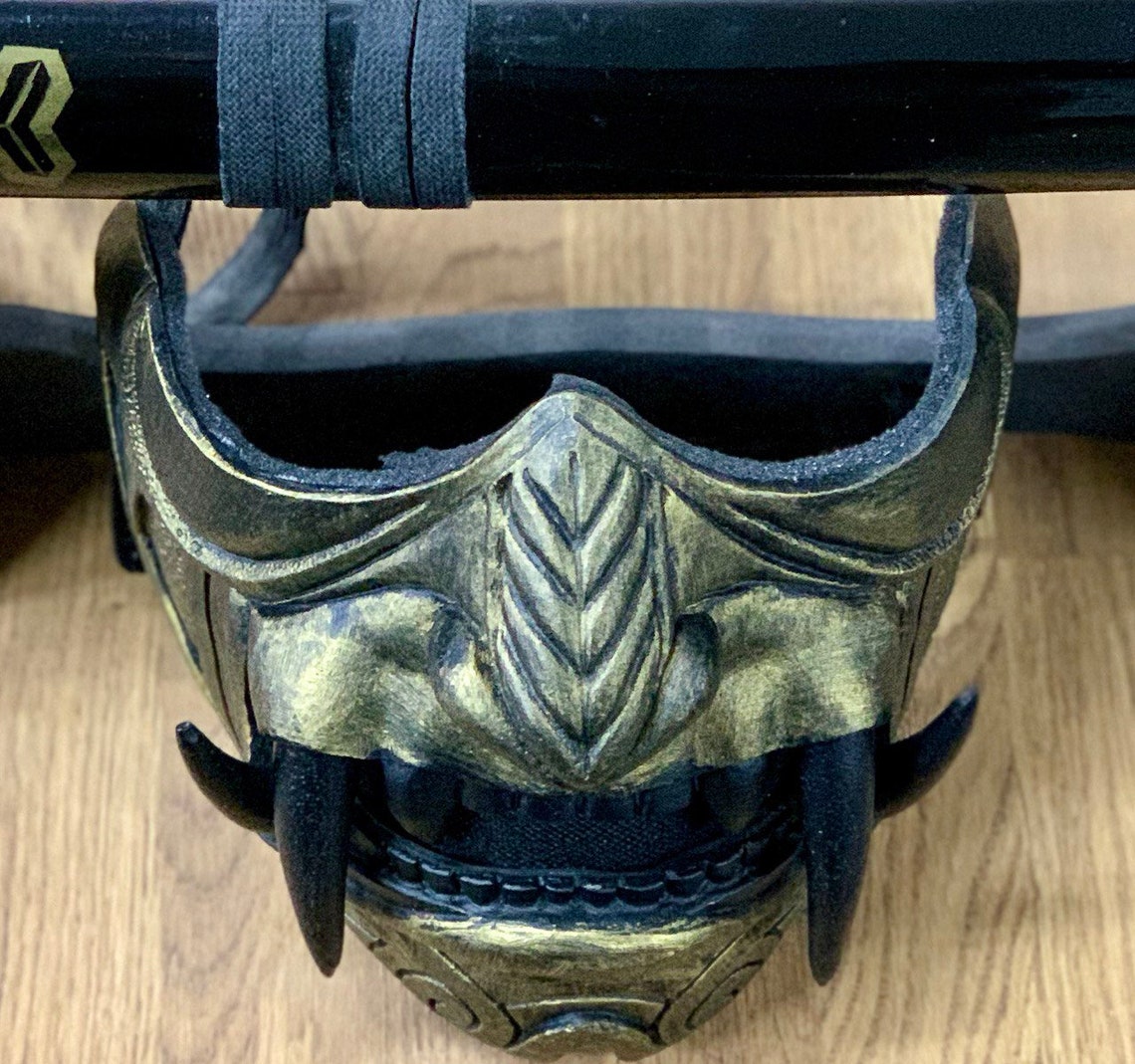 Half Face Gold Demon Assassin Ronin Samurai Mask Cool Baddass - Etsy