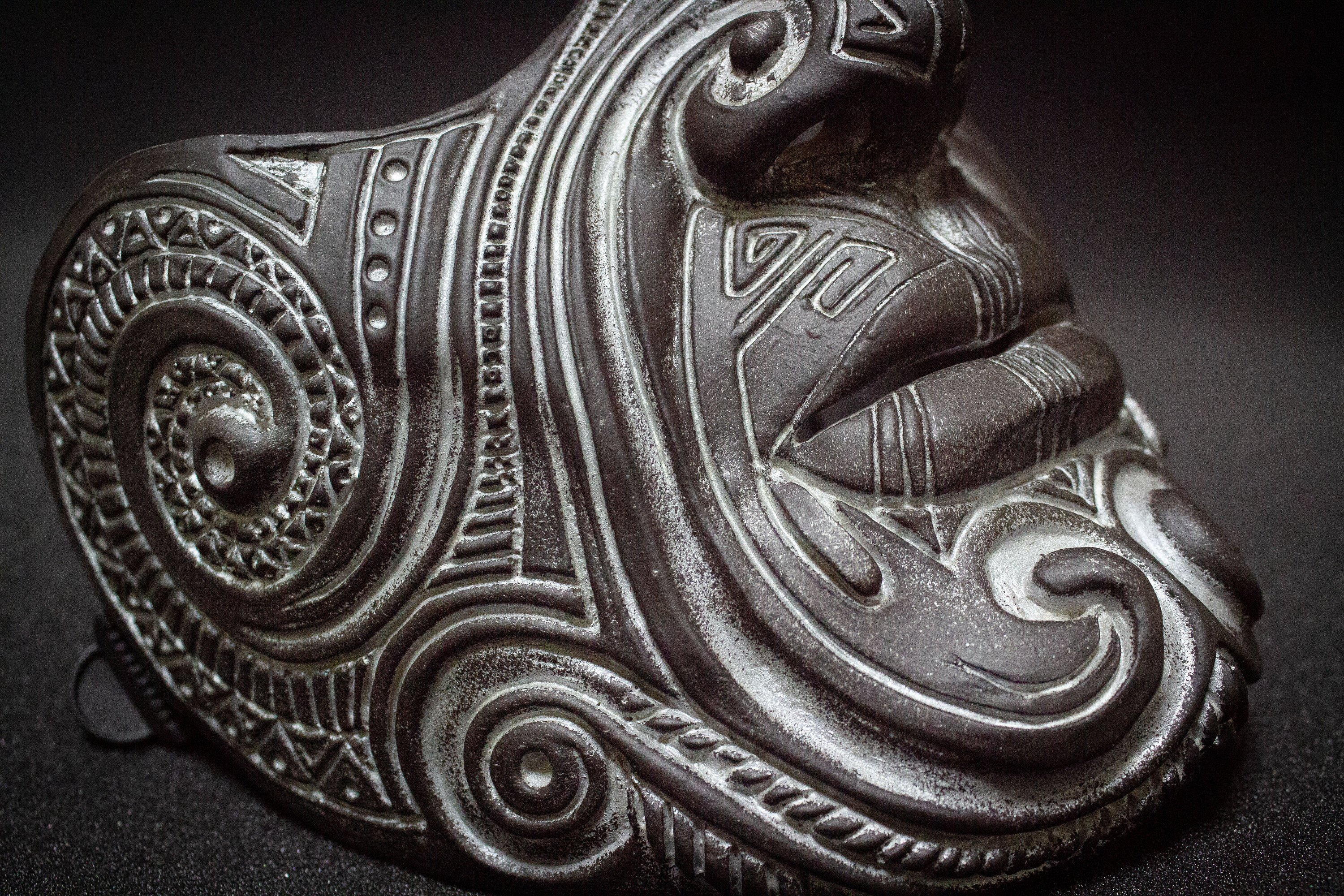 Silver Maori Mask Samurai Mask Face Tattoo Half Face Mask - Etsy
