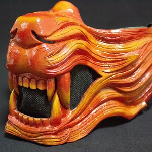 Fiery Wolf Oni Berserk Menpo Mask Samurai Fenrir - Etsy