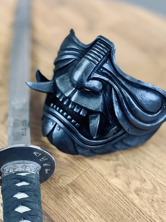 Japansk Samurai Maske Design Samurai Warrior Helmet Mask In Black And