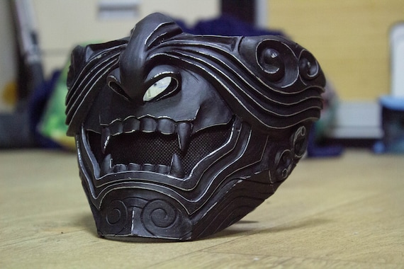 Scratched Half Face Samurai Mask Oni Mempo Armor Japanese - Etsy UK