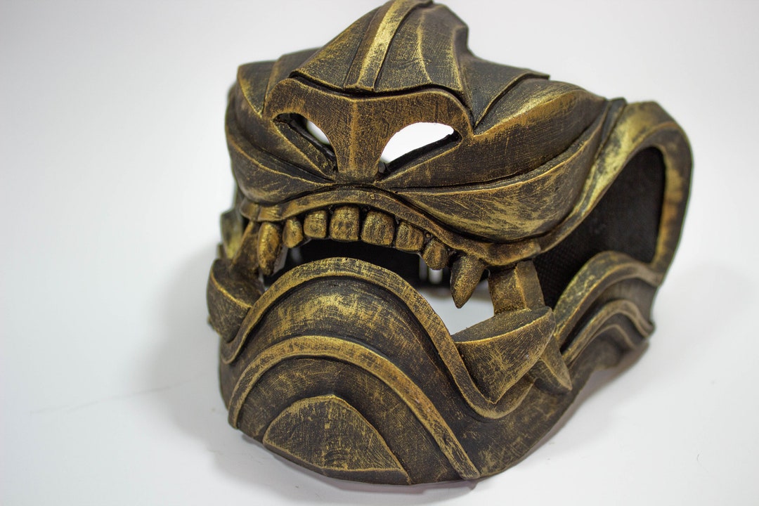 Lion Oni Mask Half Face Samurai Armor - Etsy