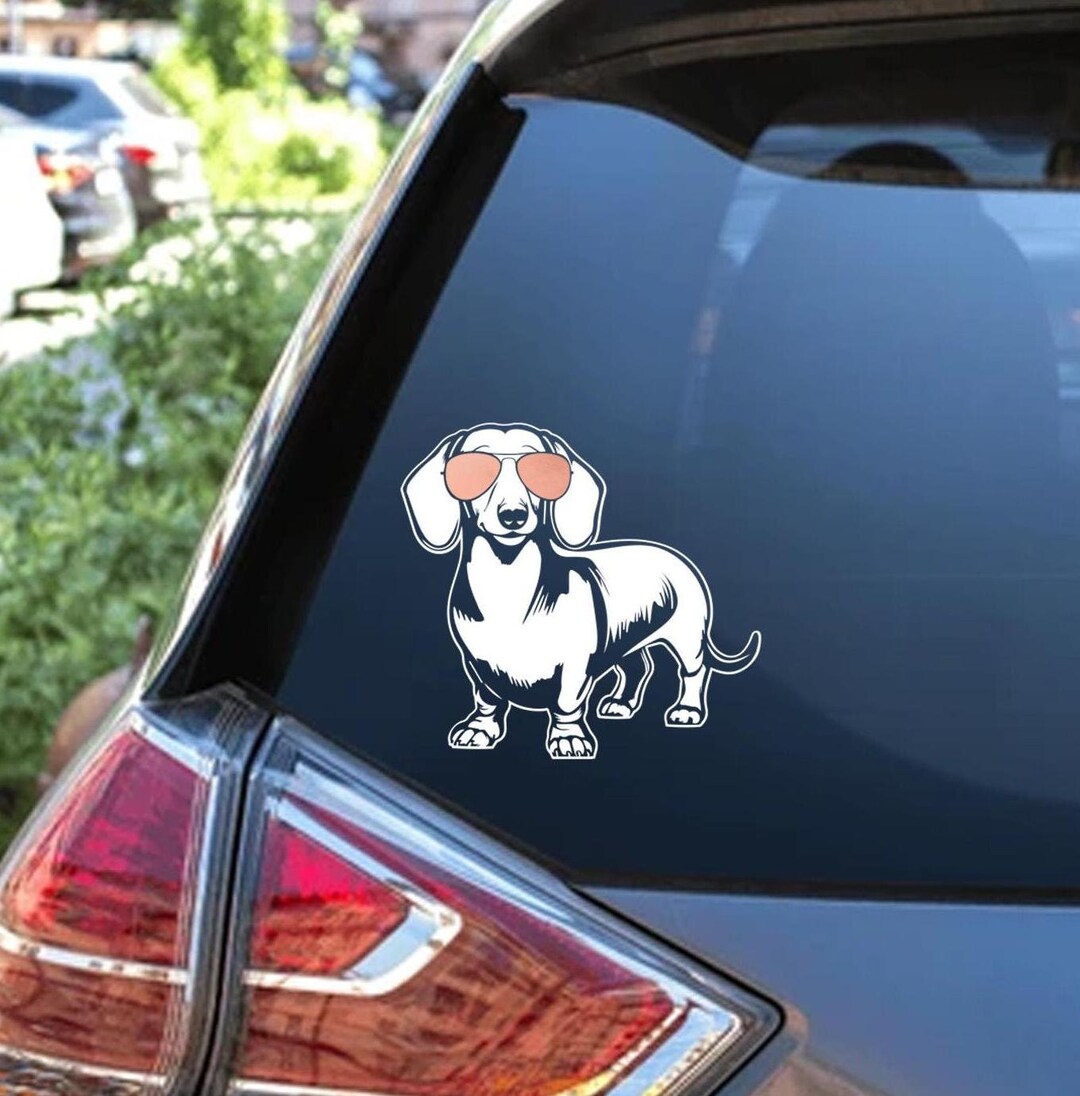 Dachshund Sunglass Vinyl Decal Sticker, Dog Lover Gift, Car Decal ...