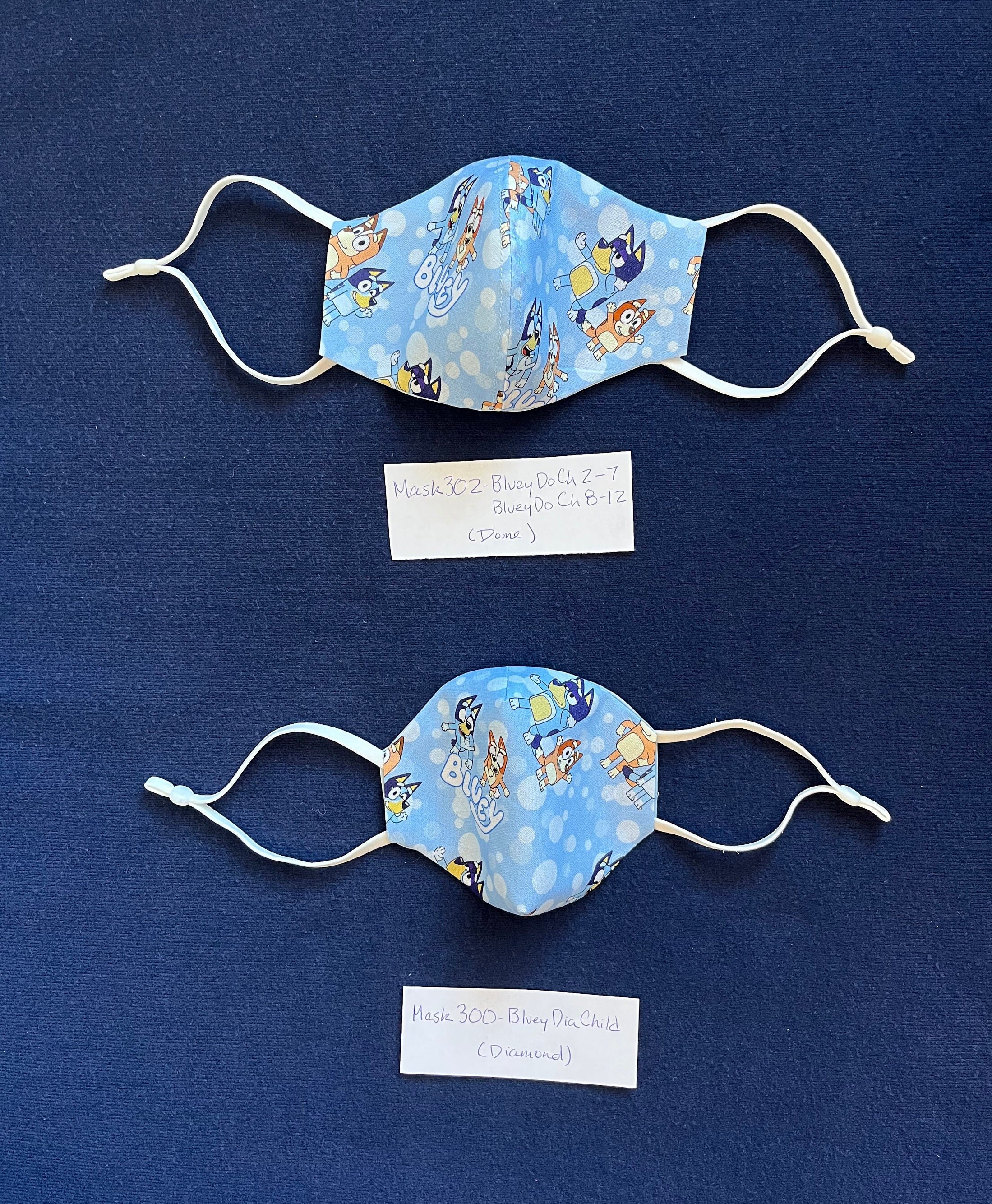 Bluey Mask for Child or Toddler. Choice of 3 Styles of 2-layer Cotton ...