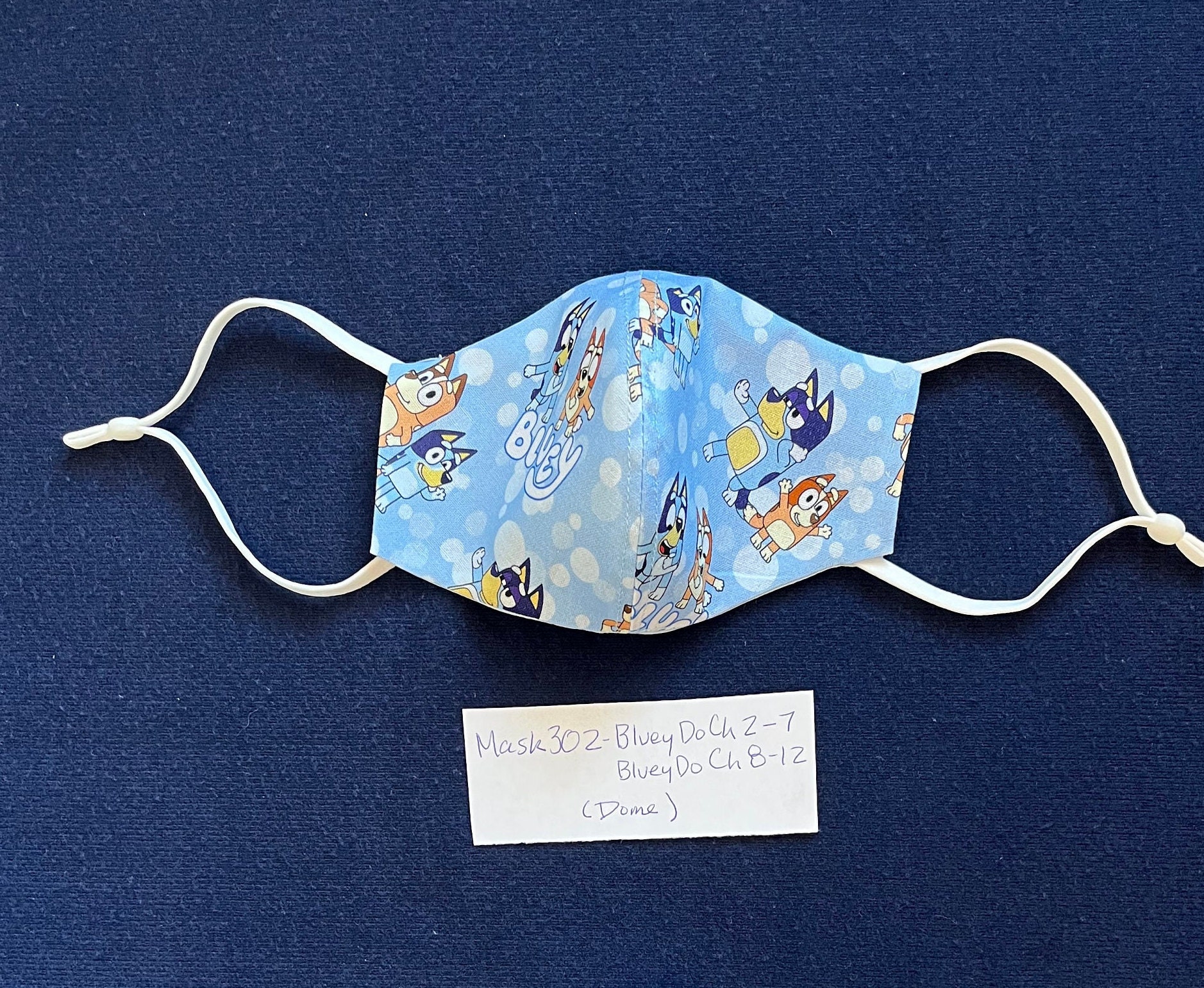 Bluey Mask for Child or Toddler. Choice of 3 Styles of 2-layer Cotton ...