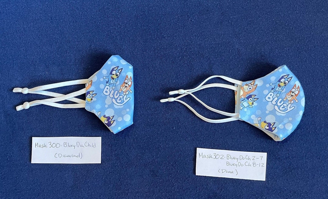 Bluey Mask for Child or Toddler. Choice of 3 Styles of 2-layer Cotton ...