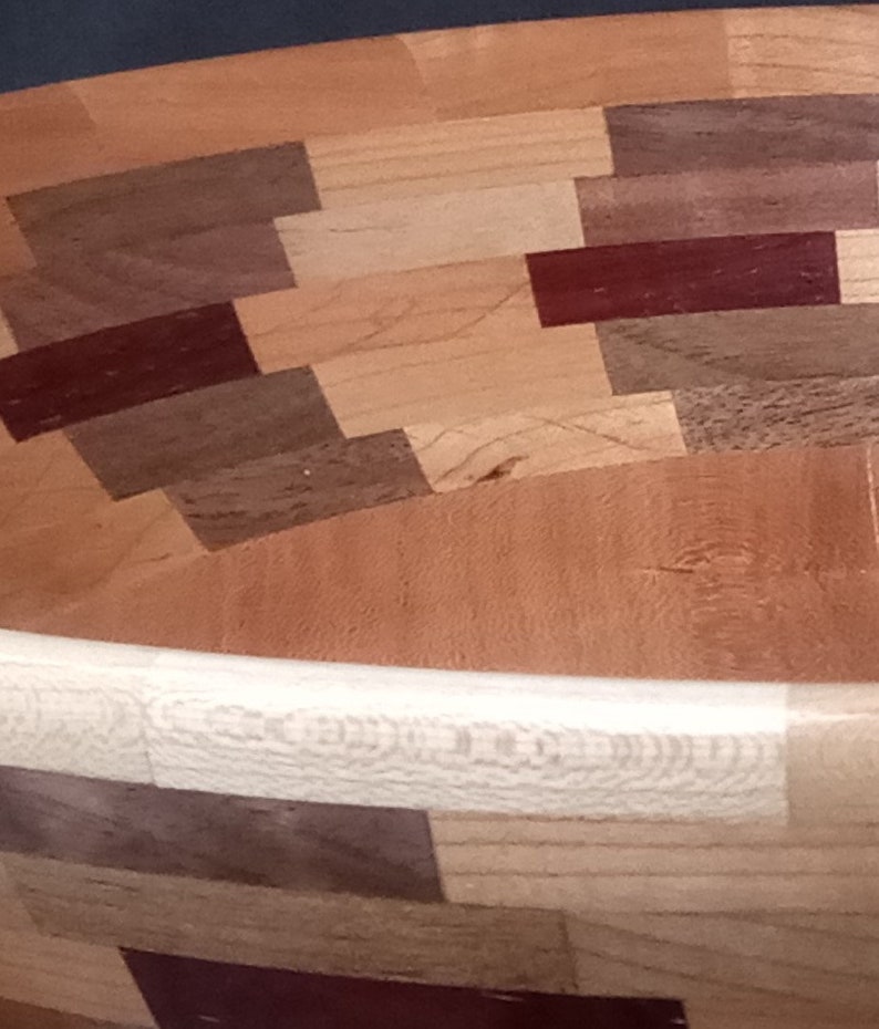 Wood Bowl: Pine Tree Design, Hand Turned, Segmented, Made of Mahogany ...