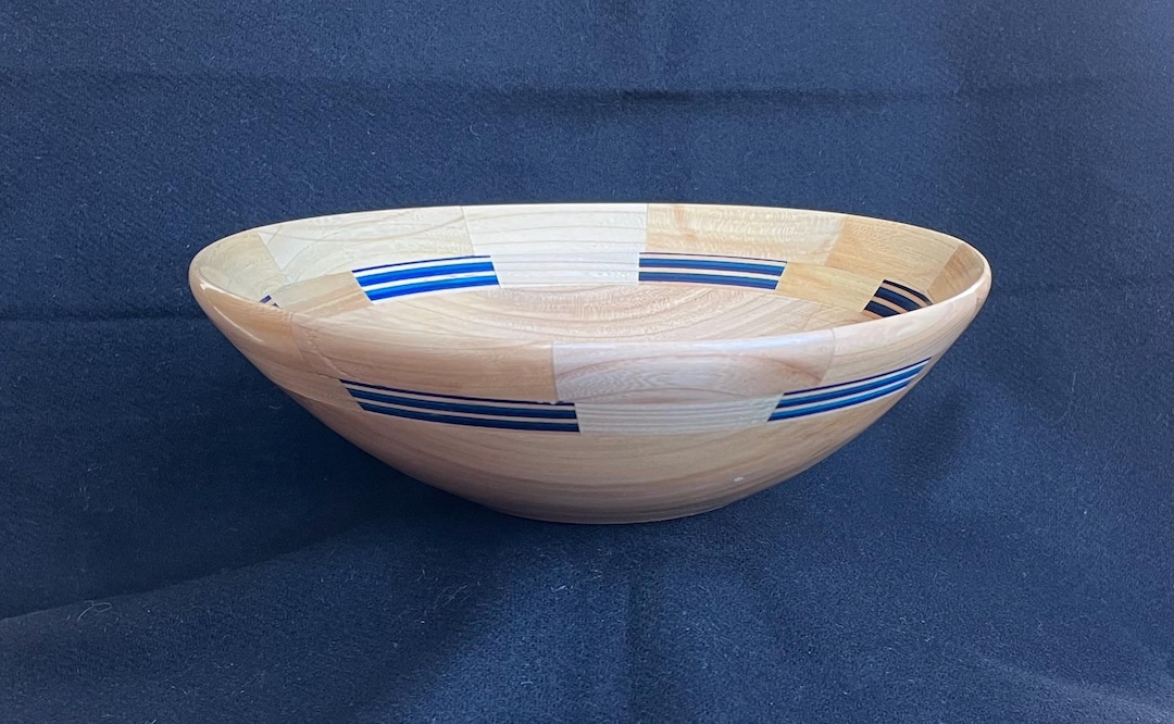 Spectraply Border Segmented Wood Bowl. Blue or Pink Spectra Checker ...