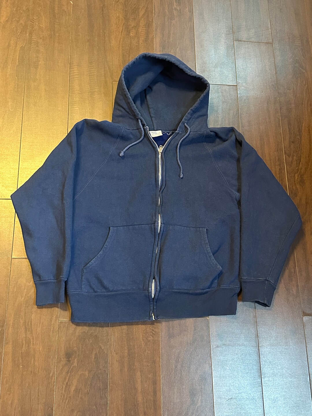 Vintage 1970s Faded Navy Blue Hoodie Sweatshirt Full Zip USA - Etsy