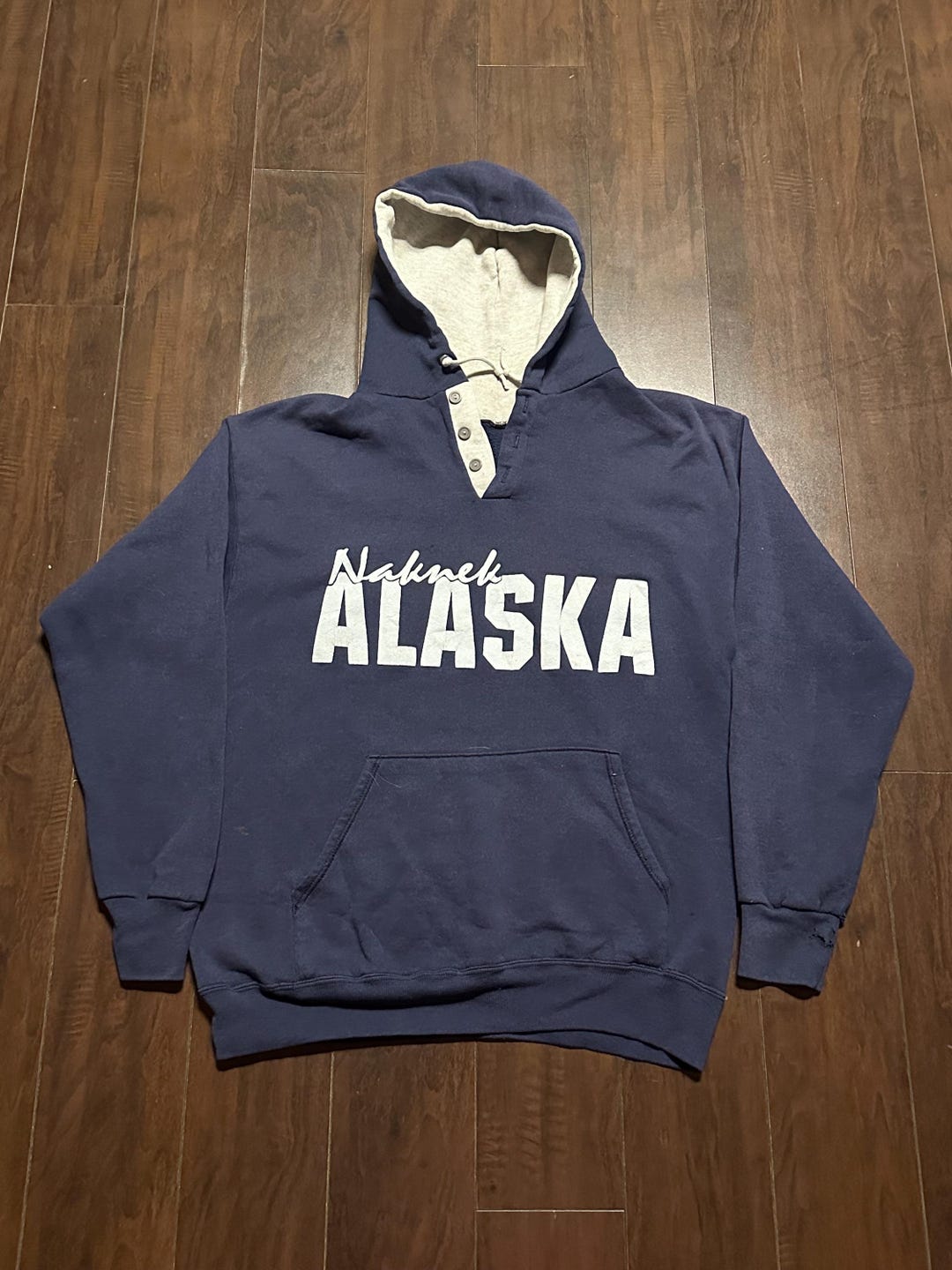 Vintage 1980s Naknek Alaska Spell Out Two Tone Hoodie Sweatshirt ...