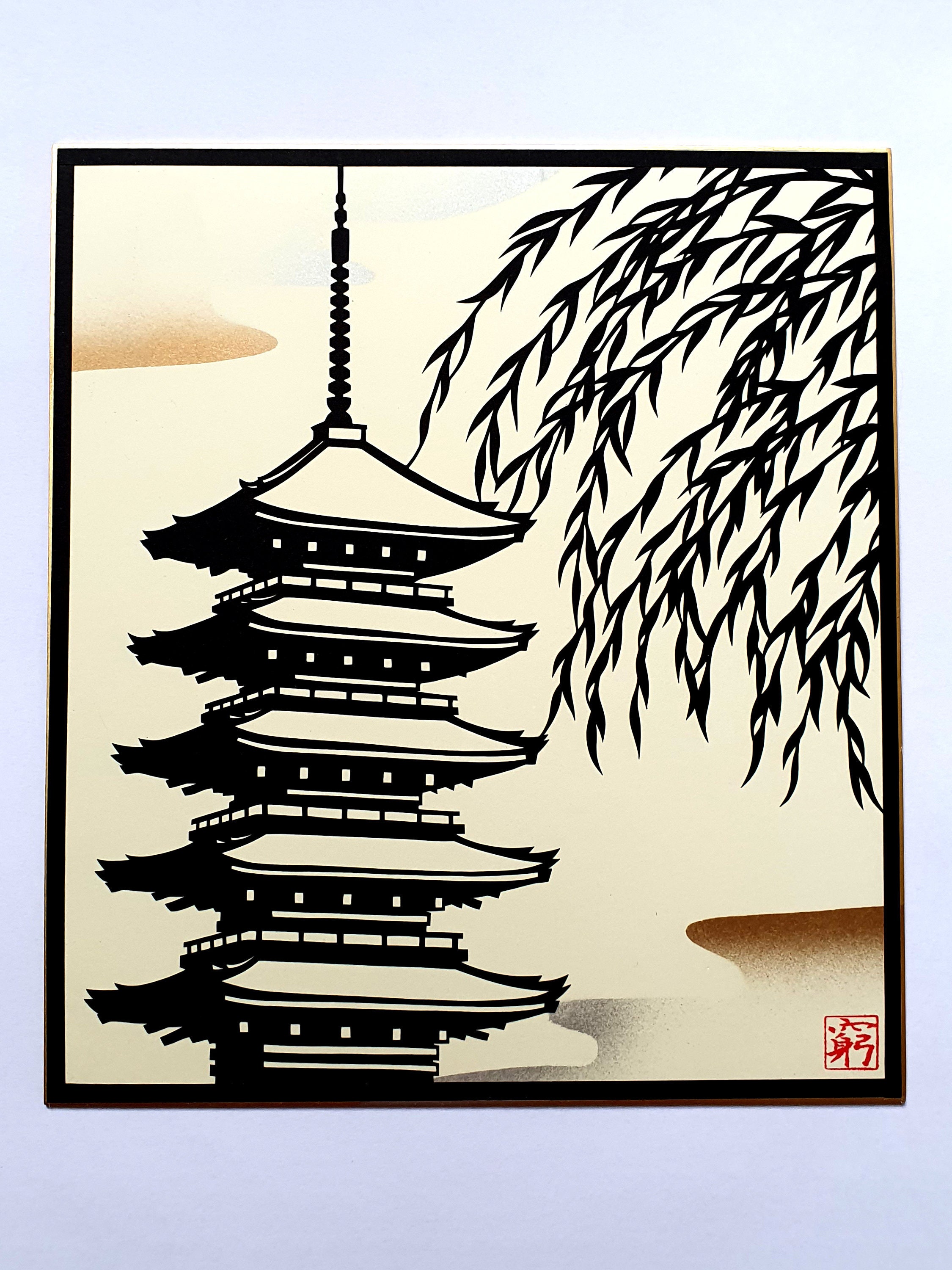 Original Handmade Paper Cut Artwork “the Pagoda at To-ji Temple, Kyoto ...