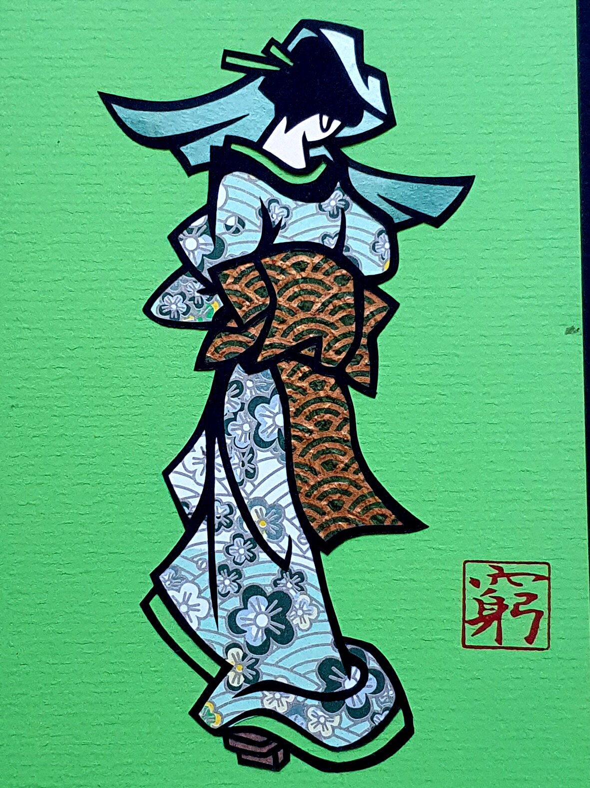 Handmade Card Japanese Lady, Paper Cutting Kiri-e - Etsy UK