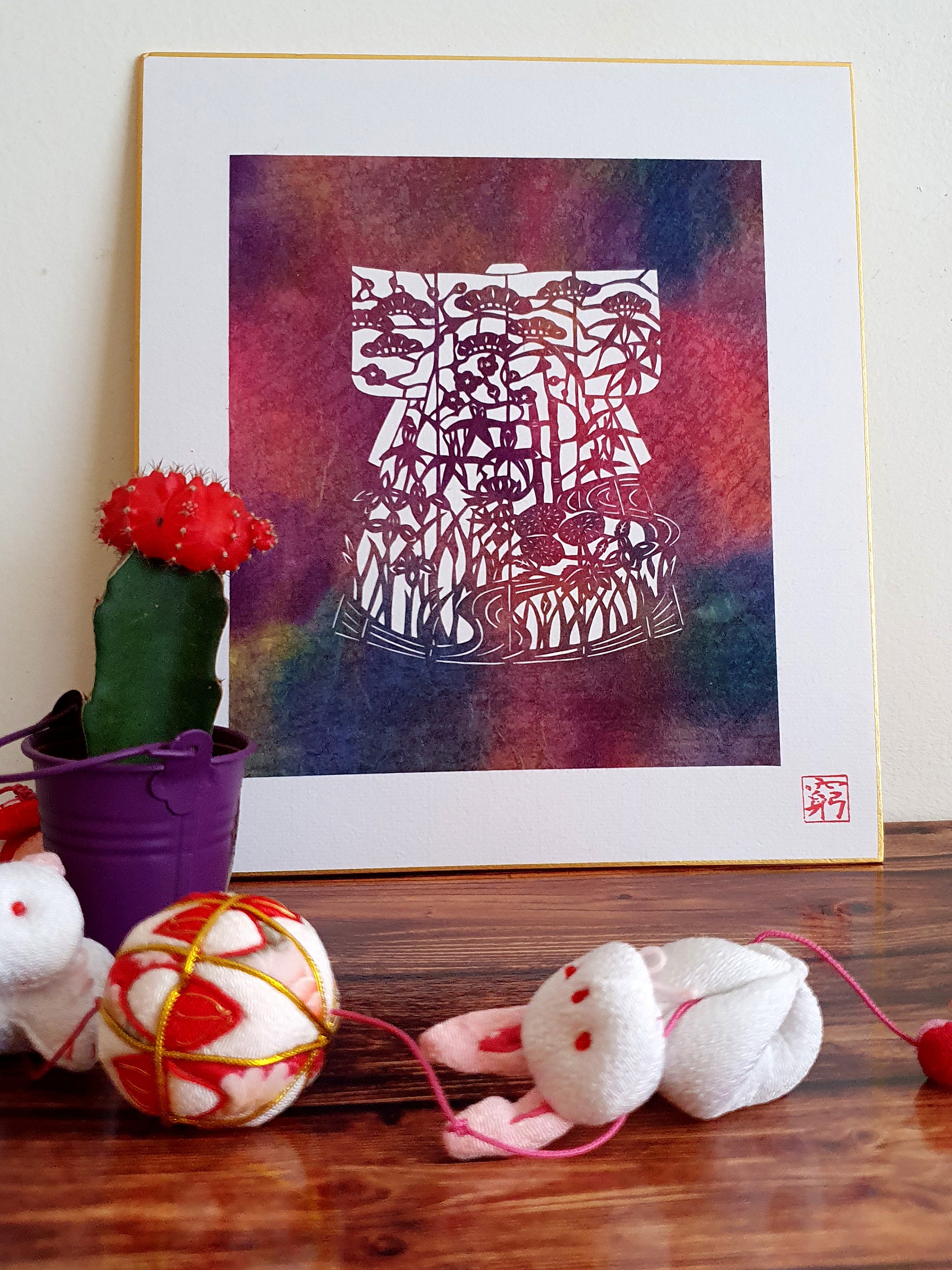 Original Handmade Paper Cut Artwork “kimono Katagami”, Paper Cutting on ...