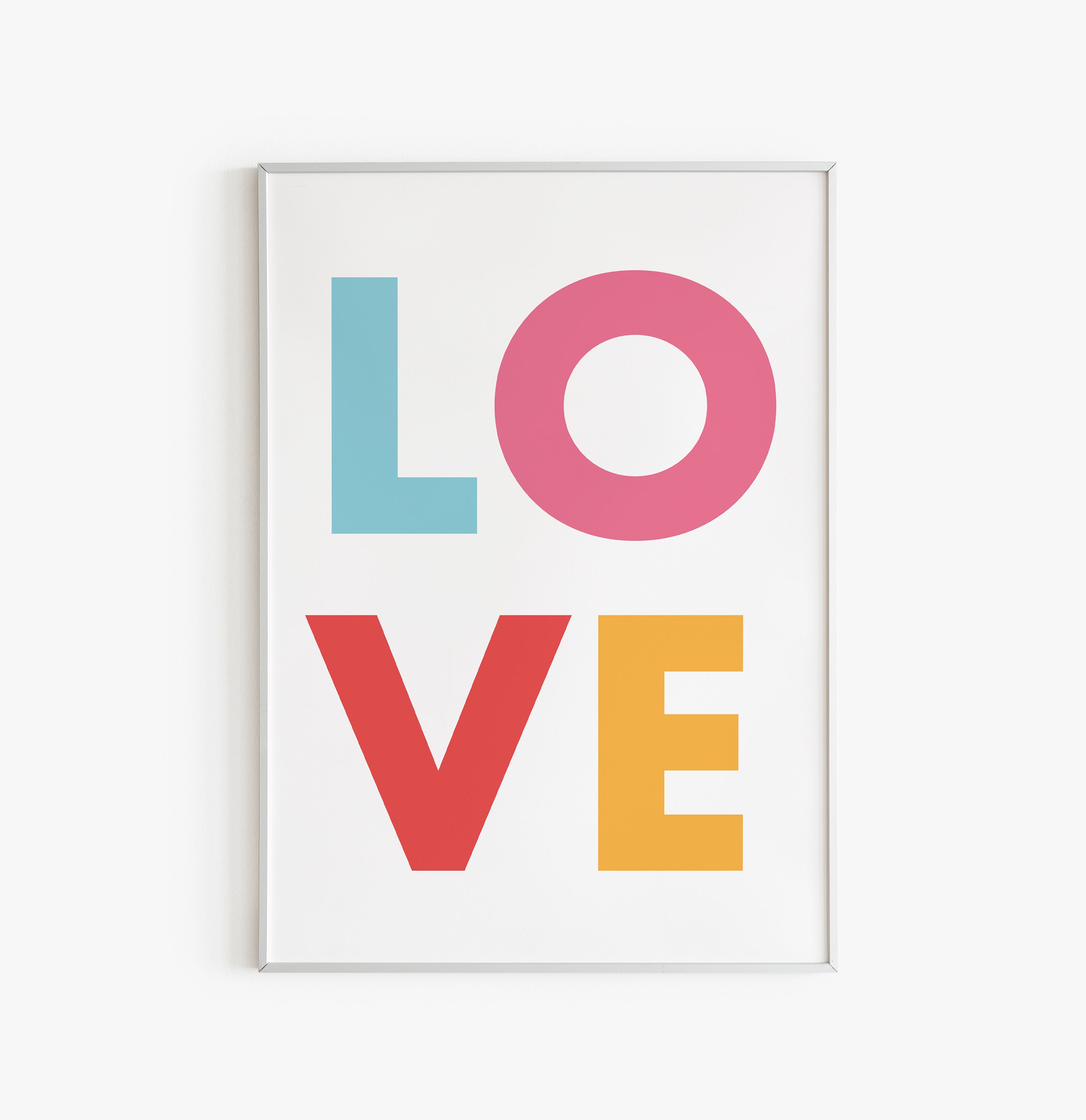 LOVE Print Love Poster Colourful Quote Print Typography - Etsy