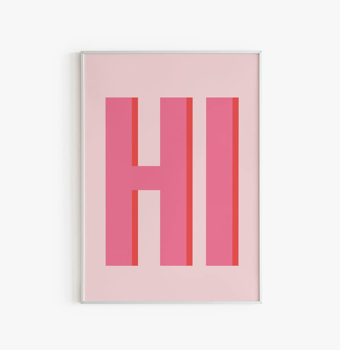Hi Colourful Quote Hi Print Hi Poster Hi Colourful - Etsy