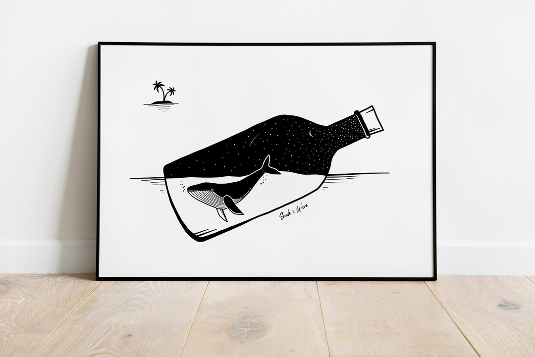 Buckelwal Art Print, Wal Poster, Ozean Druck, Strand Poster ...