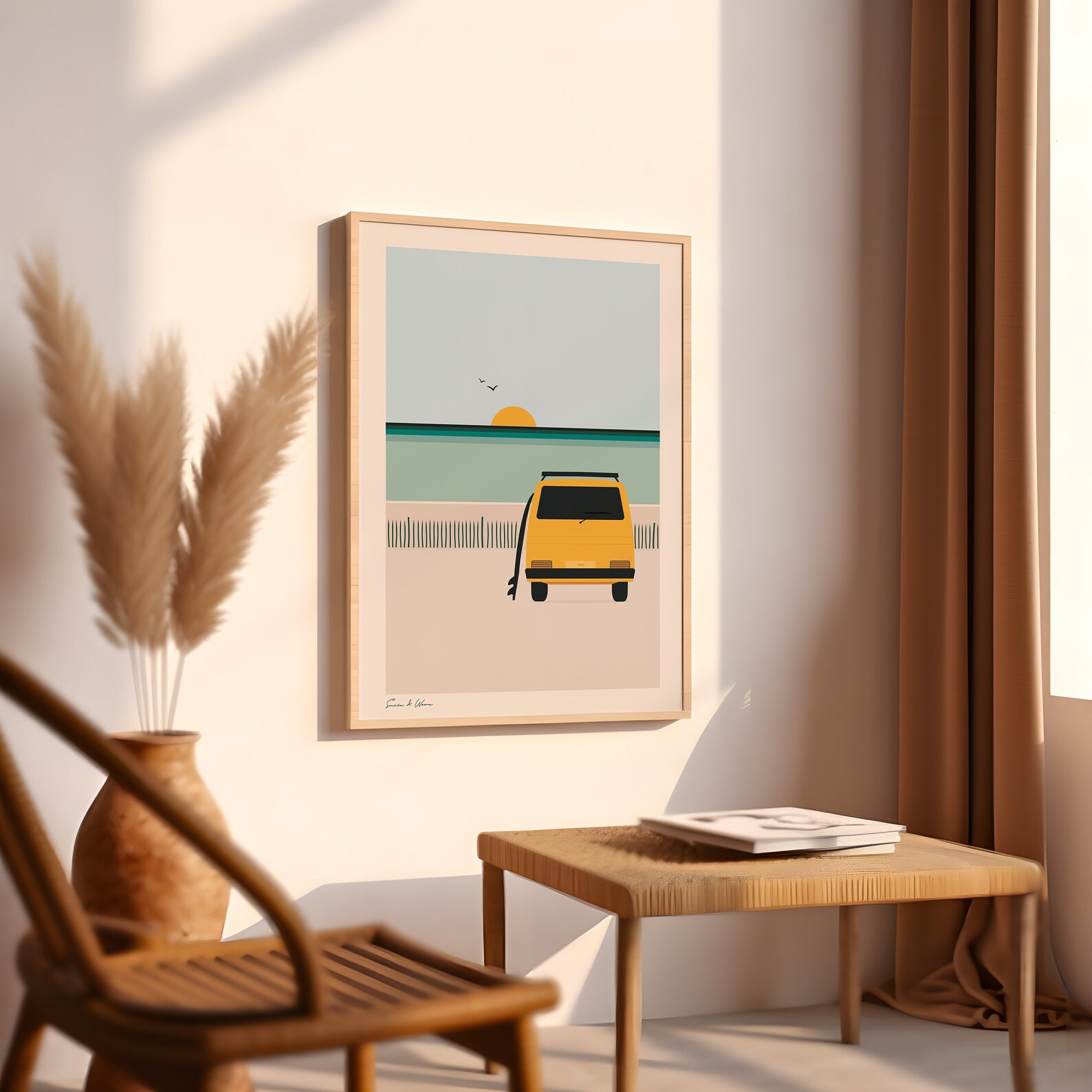Volkswagen T3 Camper Art Print, Surf Poster, Ocean Print, VW Beach ...