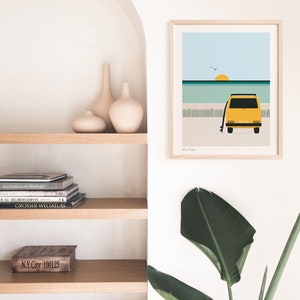Volkswagen T3 Camper Art Print, Surf Poster, Ocean Print, VW Beach ...