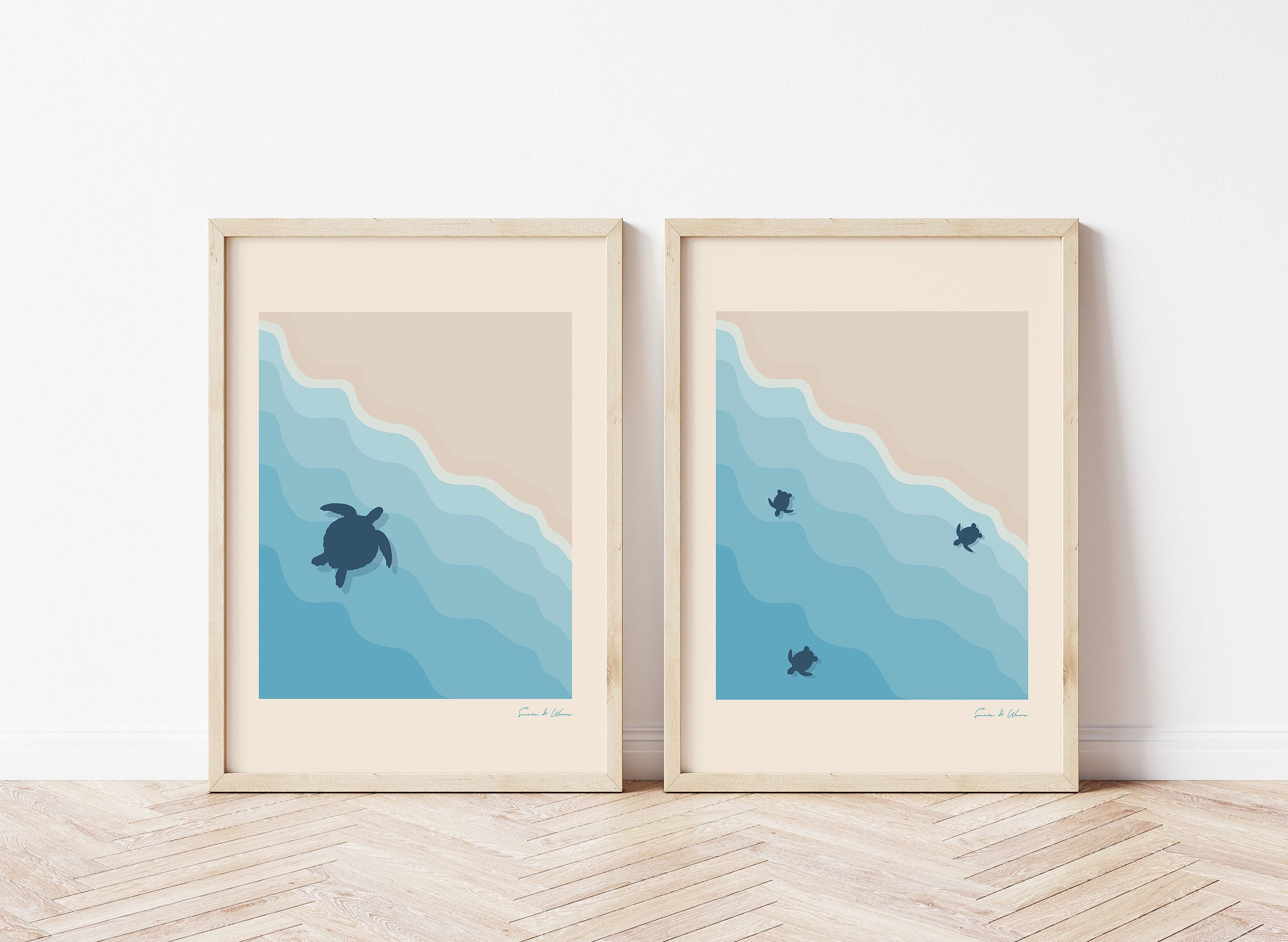 Turtle Art Print Set, Baby Turtles Print, Turtle Poster, Turtle Art ...