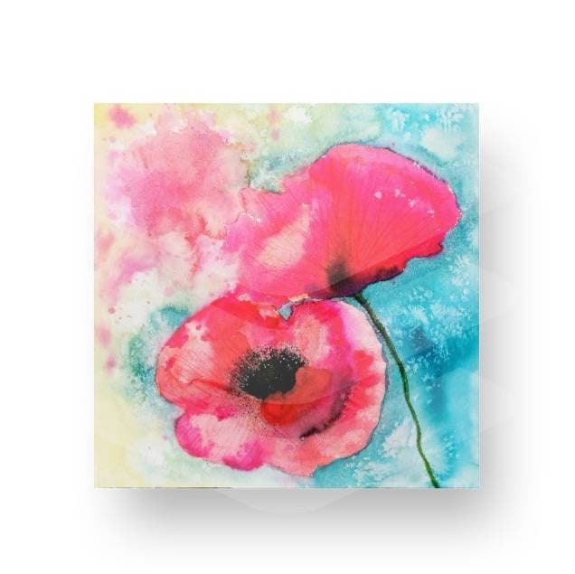 Pink Poppy Flower Painting, Original Watercolour Size 30 X 30 Cms - Etsy